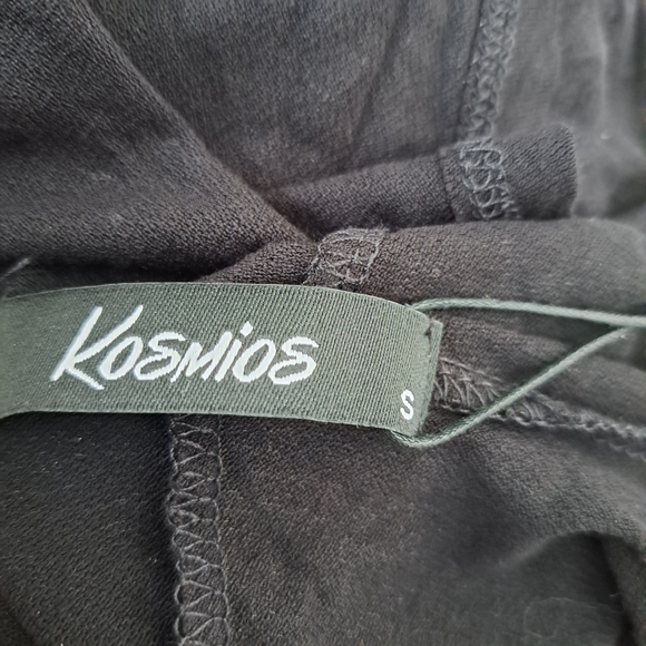 Kosmios | Tops | Kosmios Jermiah 291 Womens Black Longline Pleated ...